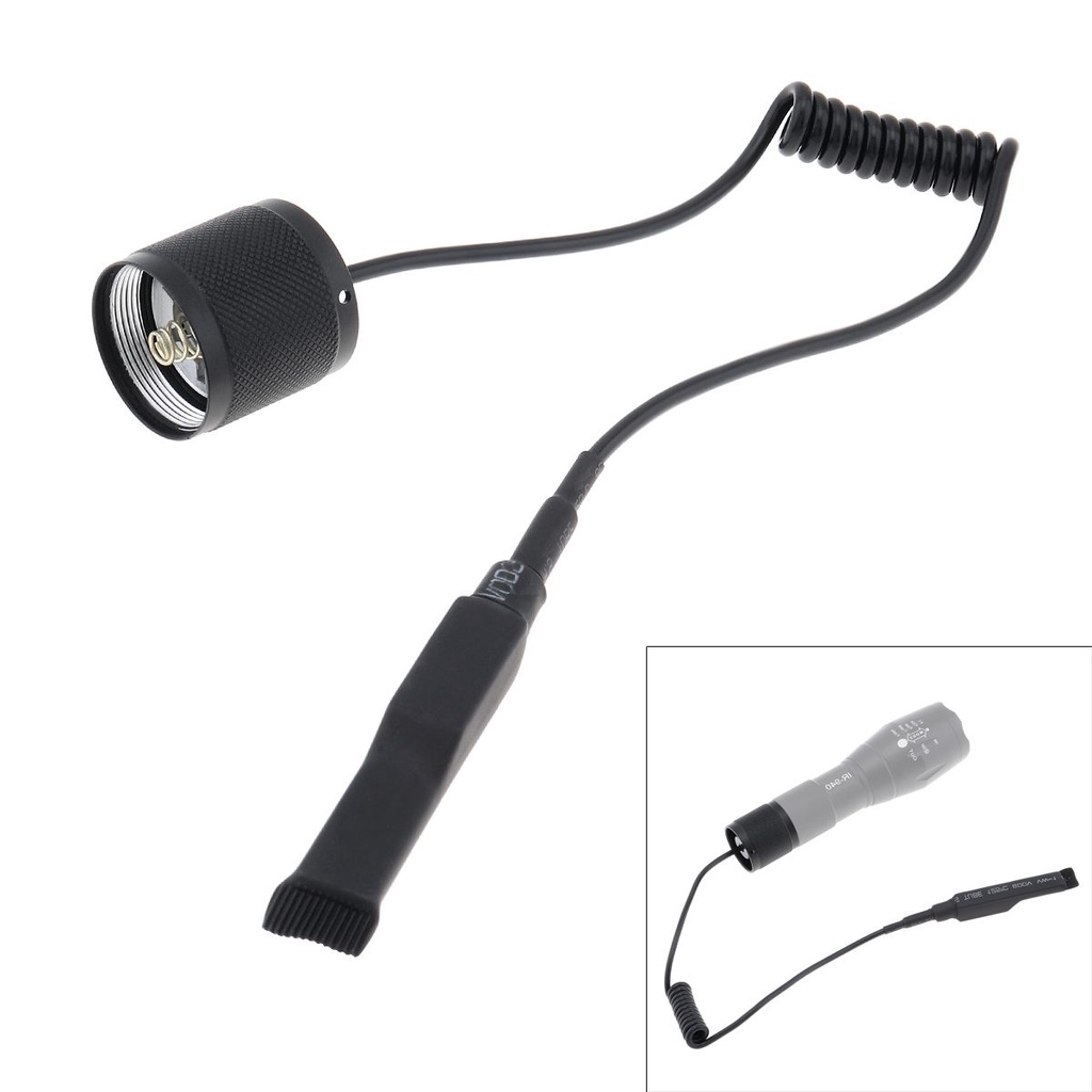 Full Metal 2 Buttons Remote Pressure Switch Fit for A100 Zoomable LED Torch Tactical Flashlights ...