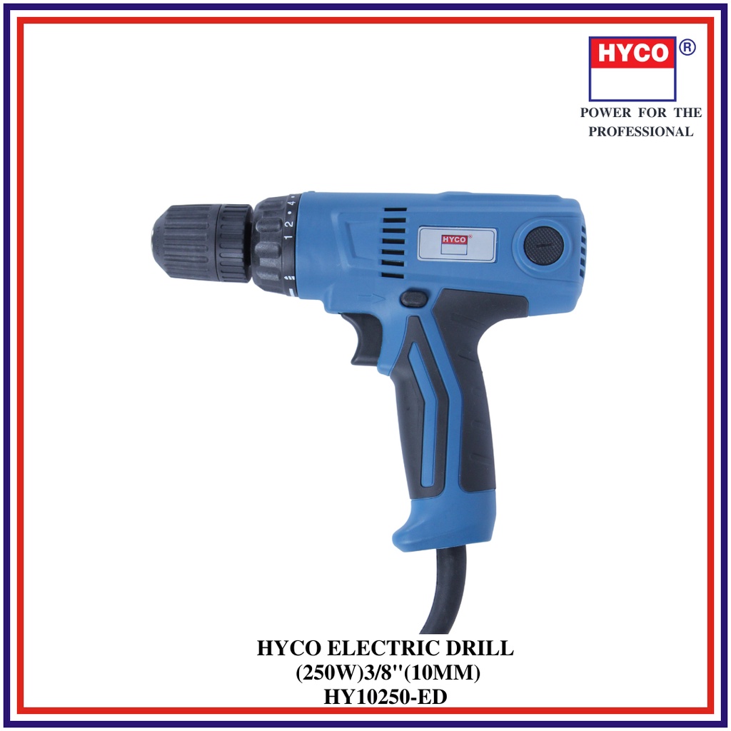 HYCO HY10250-ED Electric Drill 10mm(3/8")(250W) | Shopee Malaysia