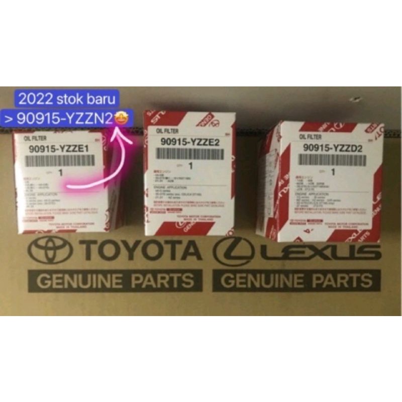 Original Toyota Oil Filter (90915-YZZN2/90915-YZZE2/90915-YZZD2)(1@biji ...