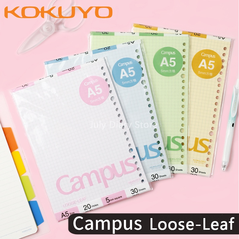 KOKUYO Note Book Loose Leaf Inner Core A5 B5 30 Sheets 5mm Square ...