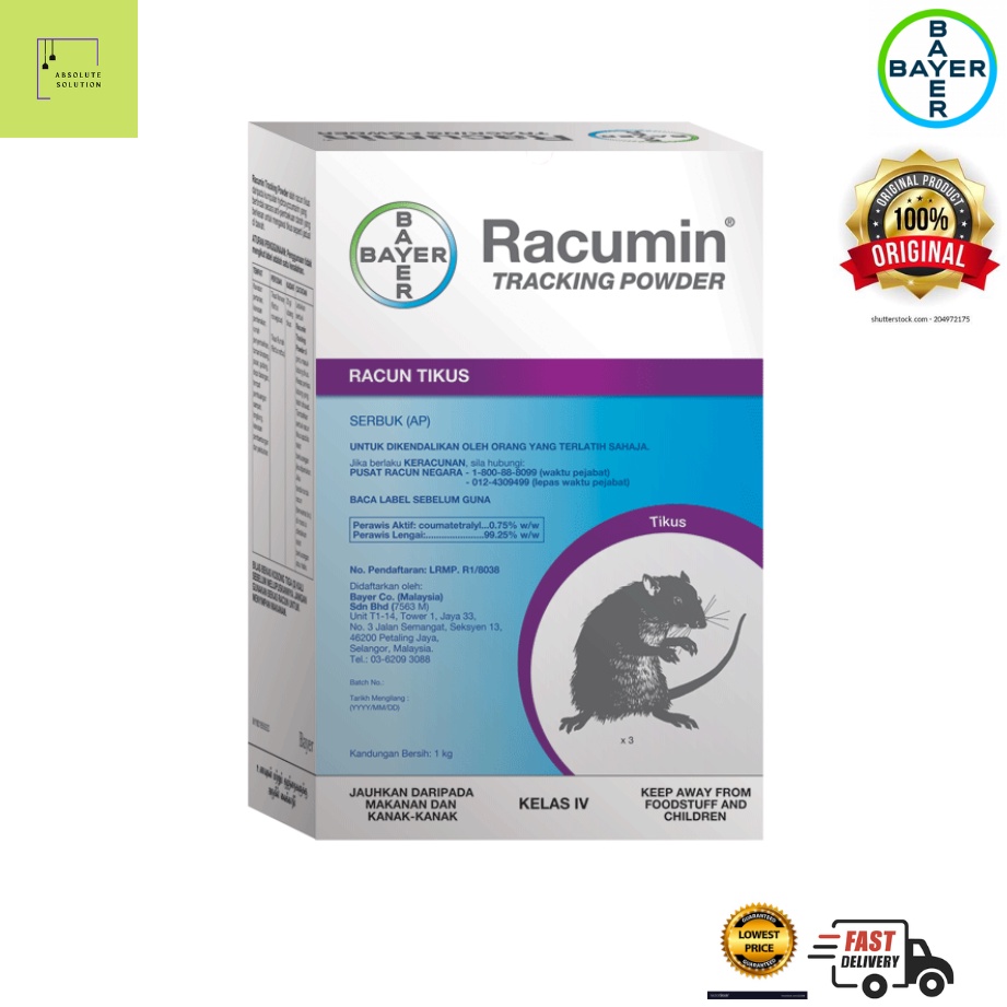 Bayer Racumin Tracking Powder, Rat Poison/ Serbuk Racun Tikus 1KG ...
