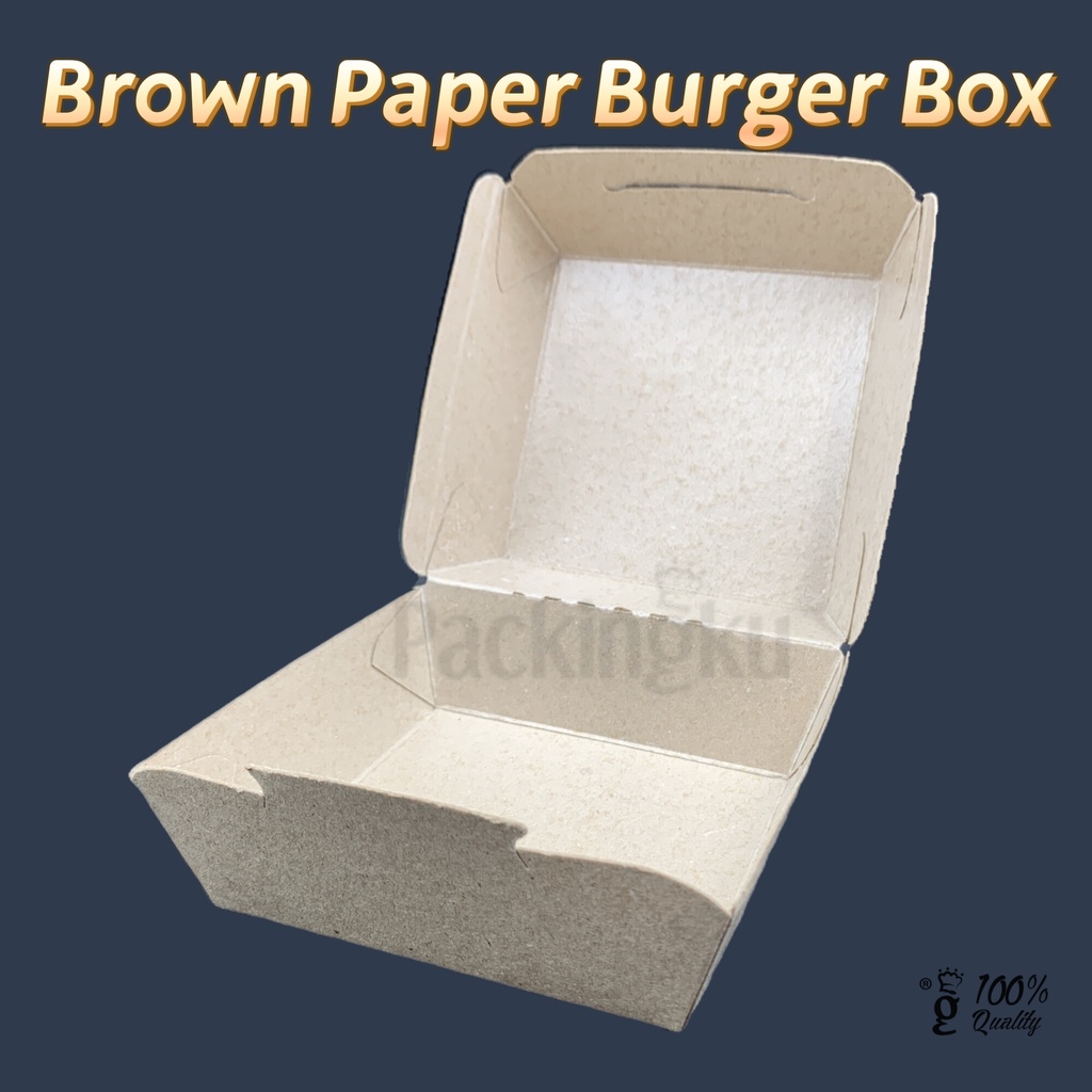 Burger Box/Kraft Paper Burger Box/PAPER BURGER BOX/Biodegradable ...