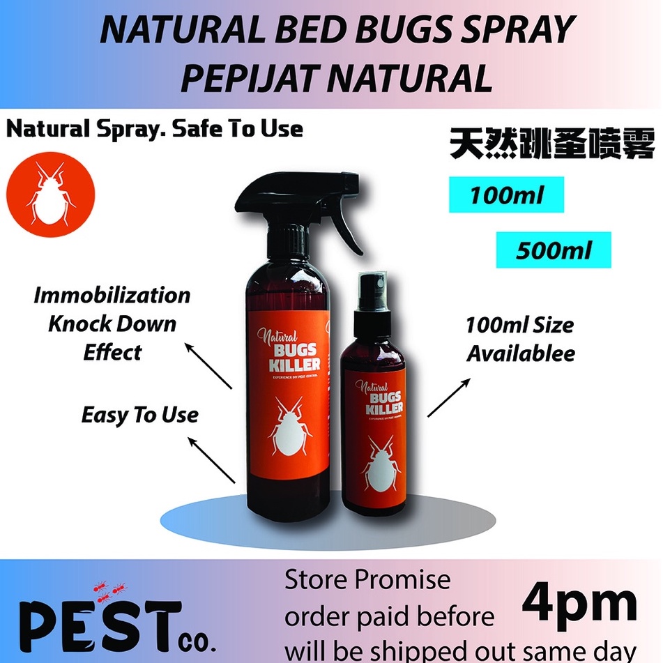 Natural Bed Bugs Killing Spray 100ml & 500ml / Ubat Pepijat Berkesan ...
