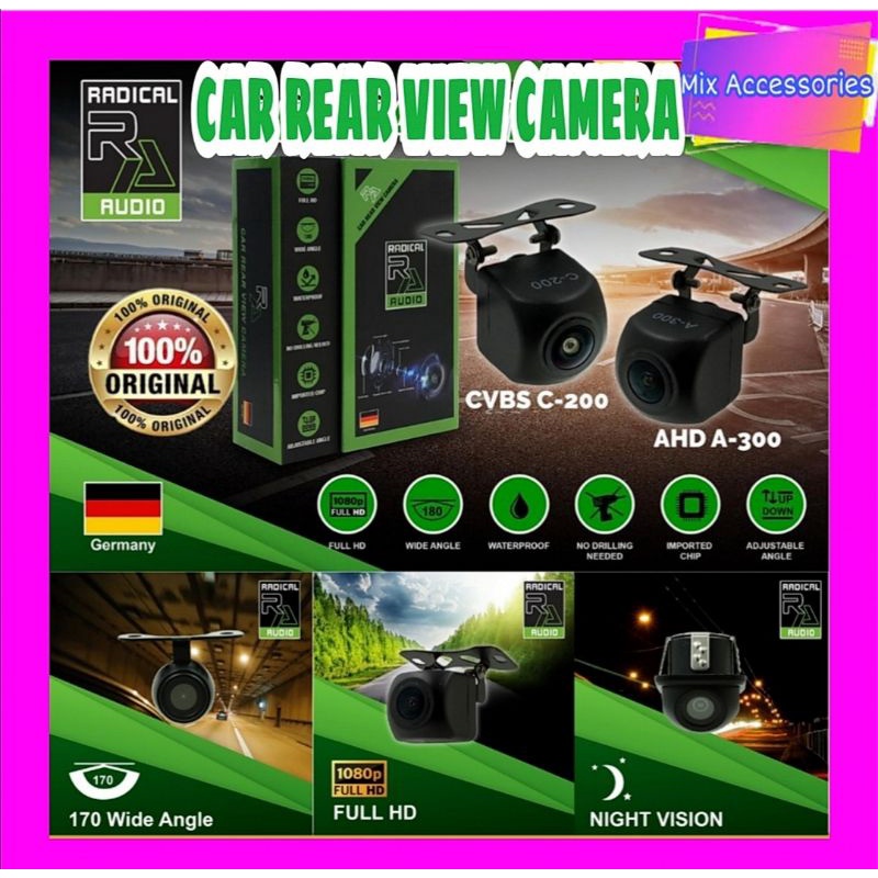 RADICAL AUDIO GERMANY ANDROID REVERSE CAMERA 100% ORIGINAL | Shopee ...