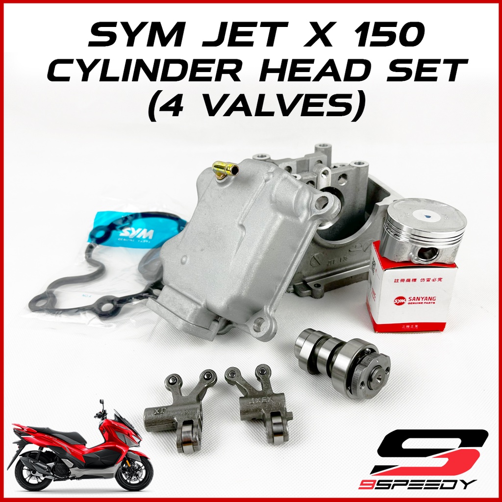 Sym JET X 150 Cylinder Head Set (4 VALVES) | Shopee Malaysia