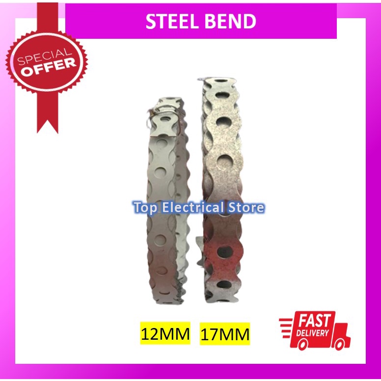 STEEL BEND BAND 12MM X 8M / 17MM X 8M MULTIPURPOSE STEEL CABLE TIE BESI GULUNG BERLUBANG ...