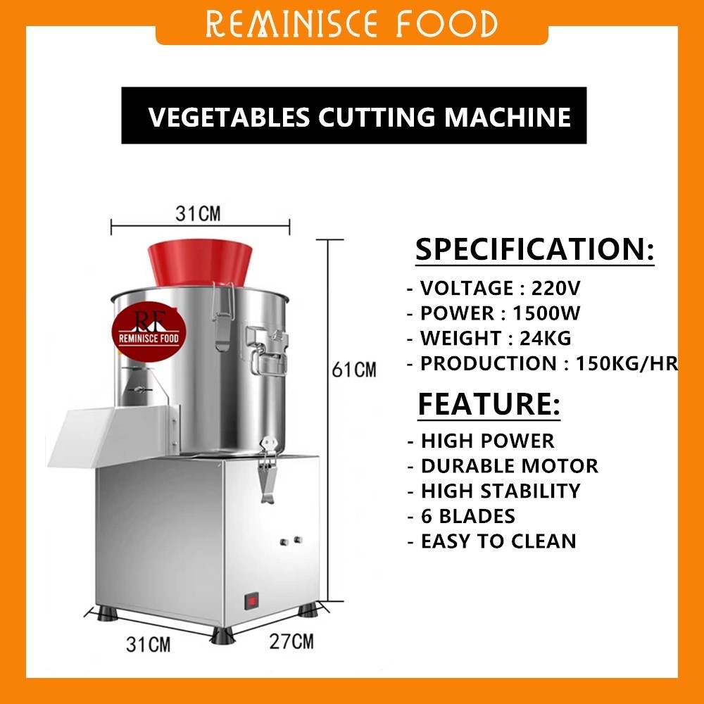 Heavy Duty Vegetables Cutter Machine, 6 Blades, 1500w | Shopee Malaysia