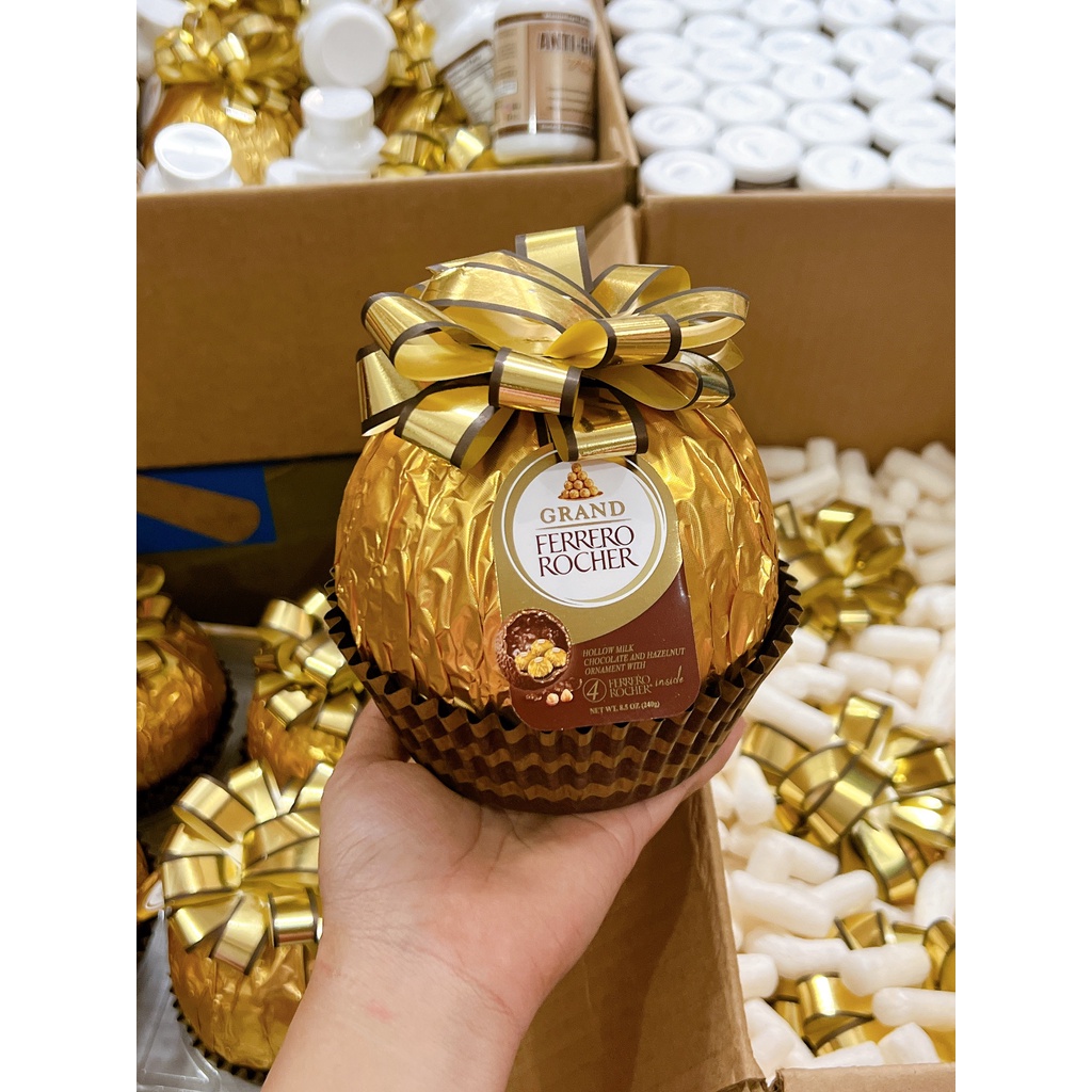 [Large Size] FERRERO ROCHER Grand Chocolate Bow Ball 240g - American ...