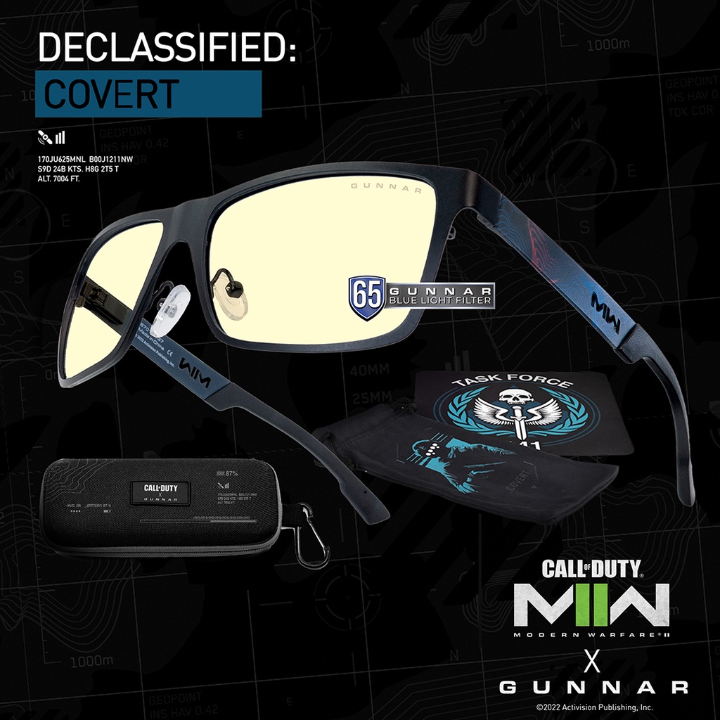 GUNNAR Call of Duty Covert Edition Anti Blue Light Glasses Performance ...