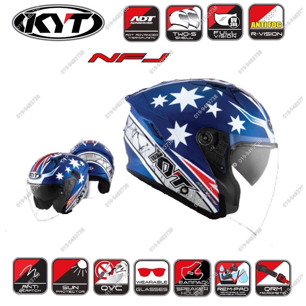100% Original KYT Helmet NFJ Broc Parker Replica Matoska Open Face ...