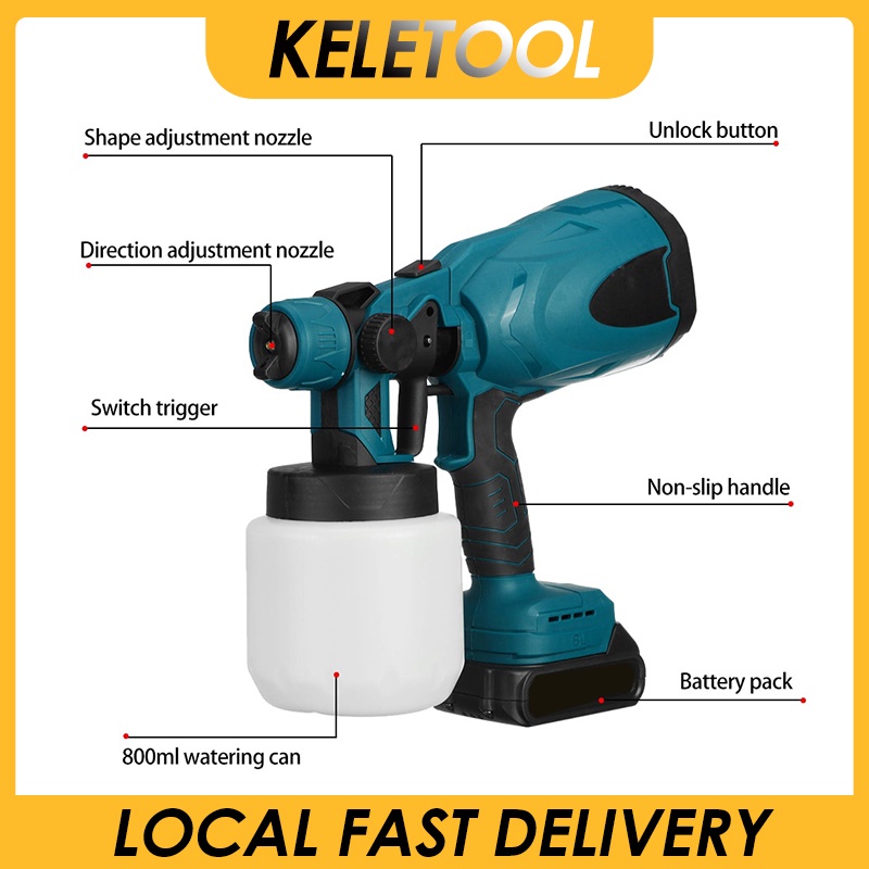 Hand - held spray gun cordless rechargeable battery spray paint machine ...