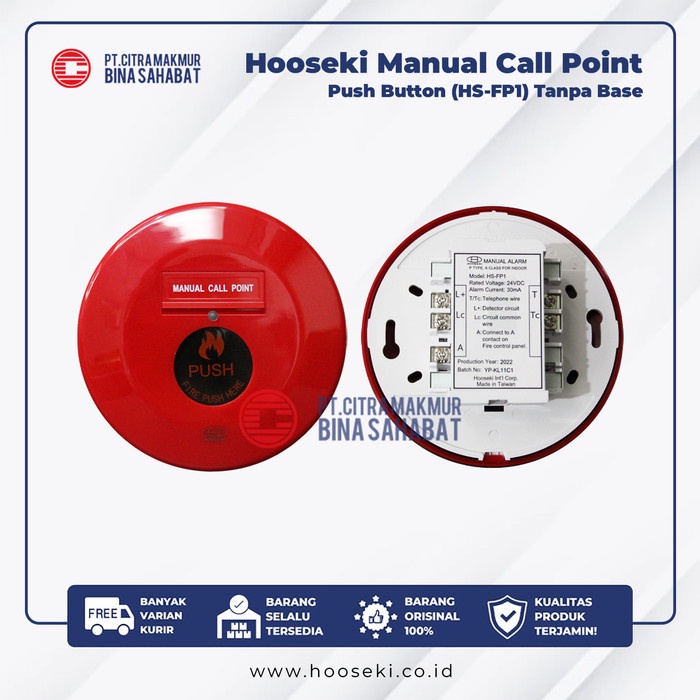 Hooseki Manual Call Point Push Button (Hs-Fp1) Without Base | Shopee ...