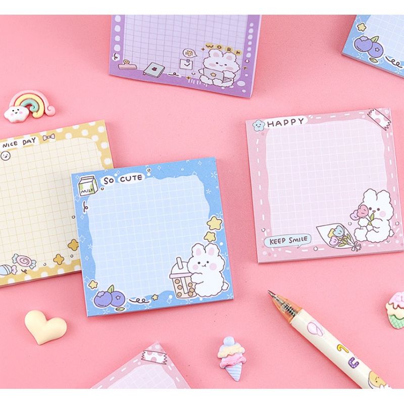 Sticky notes bunny day Memo note happy bunny Sticky notes korean ...