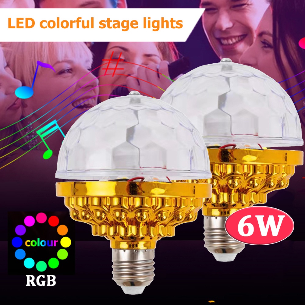 E27 RGB Mini Rotating Projection Lamp Magical Ball Light For Home Party KTV Bar Stage Wedding ...
