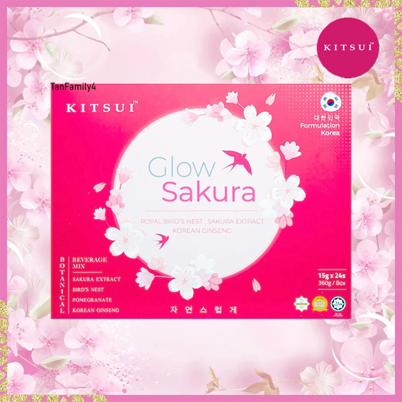 Kitsui Glow Sakura (24 sachets x 15g) Botanical Beverage Mix Royal Bird ...