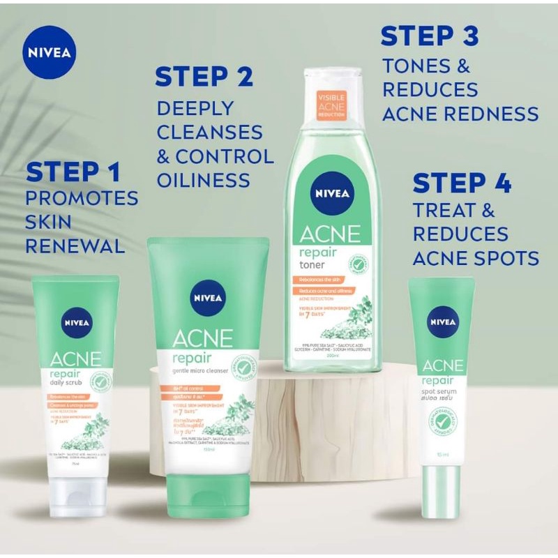 NIVEA ACNE REPAIR CLEANSER & SCRUB AND DERMA SKIN CLEAR TONER 200ML ...