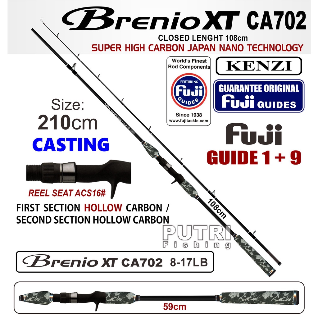 Kenzi BRENIO XT CA702 Fuji Guides 8-17lbs Casting BC fishing rod ...