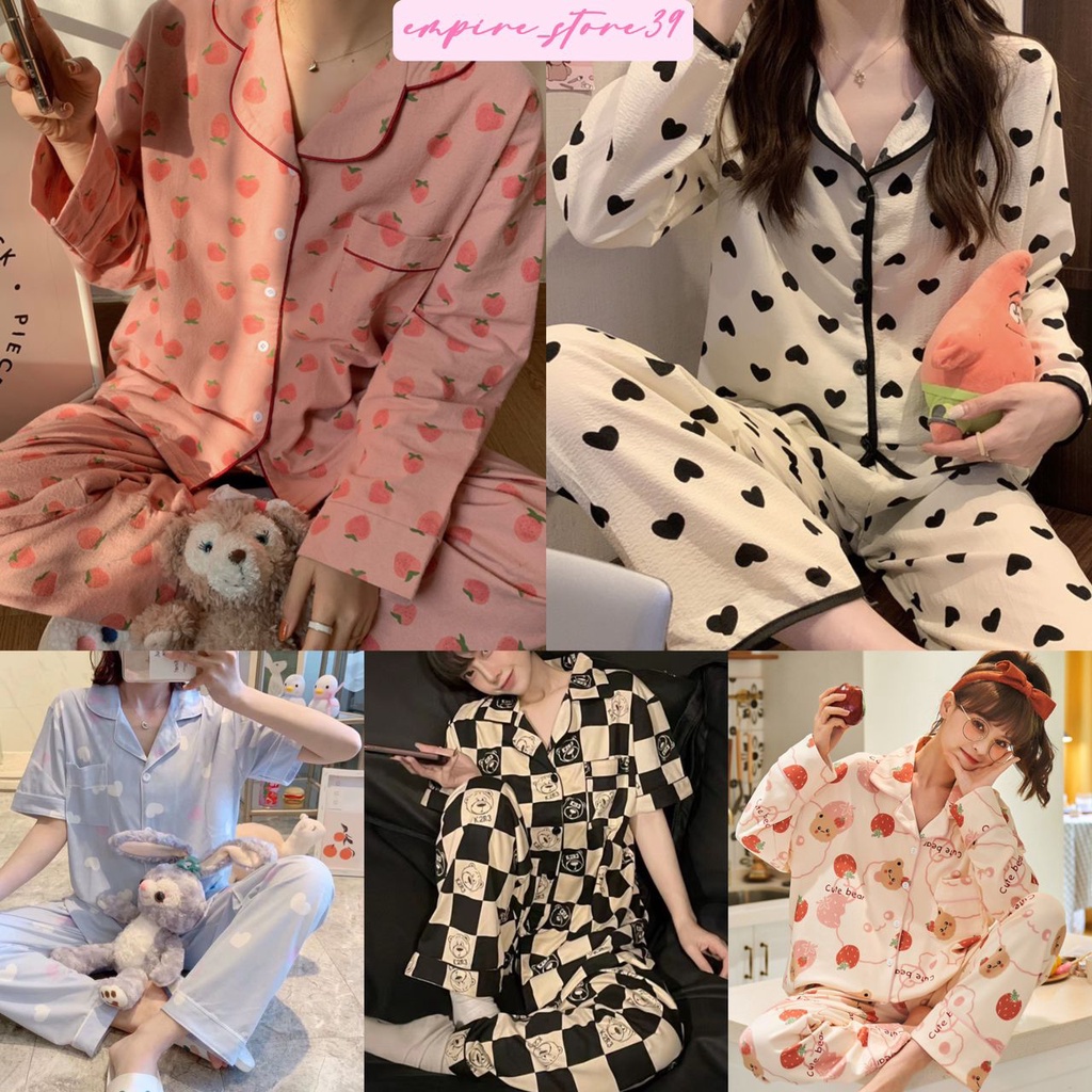 Ladies pajamas cute and sweet spring and autumn long-sleeved cardigan ...