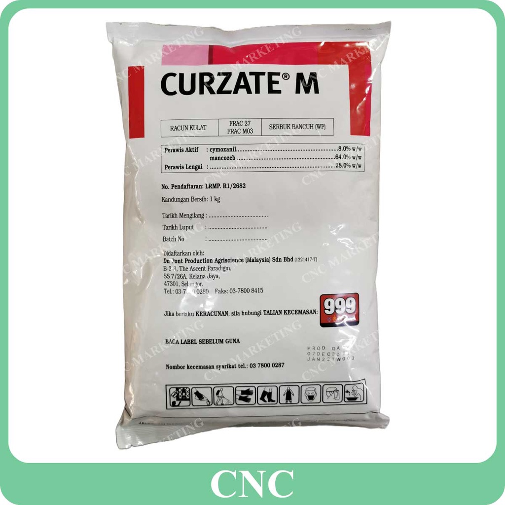 1KG Curzate M Dupont Cymoxanil Mancozeb Racun Kulat Timun Tembikai ...