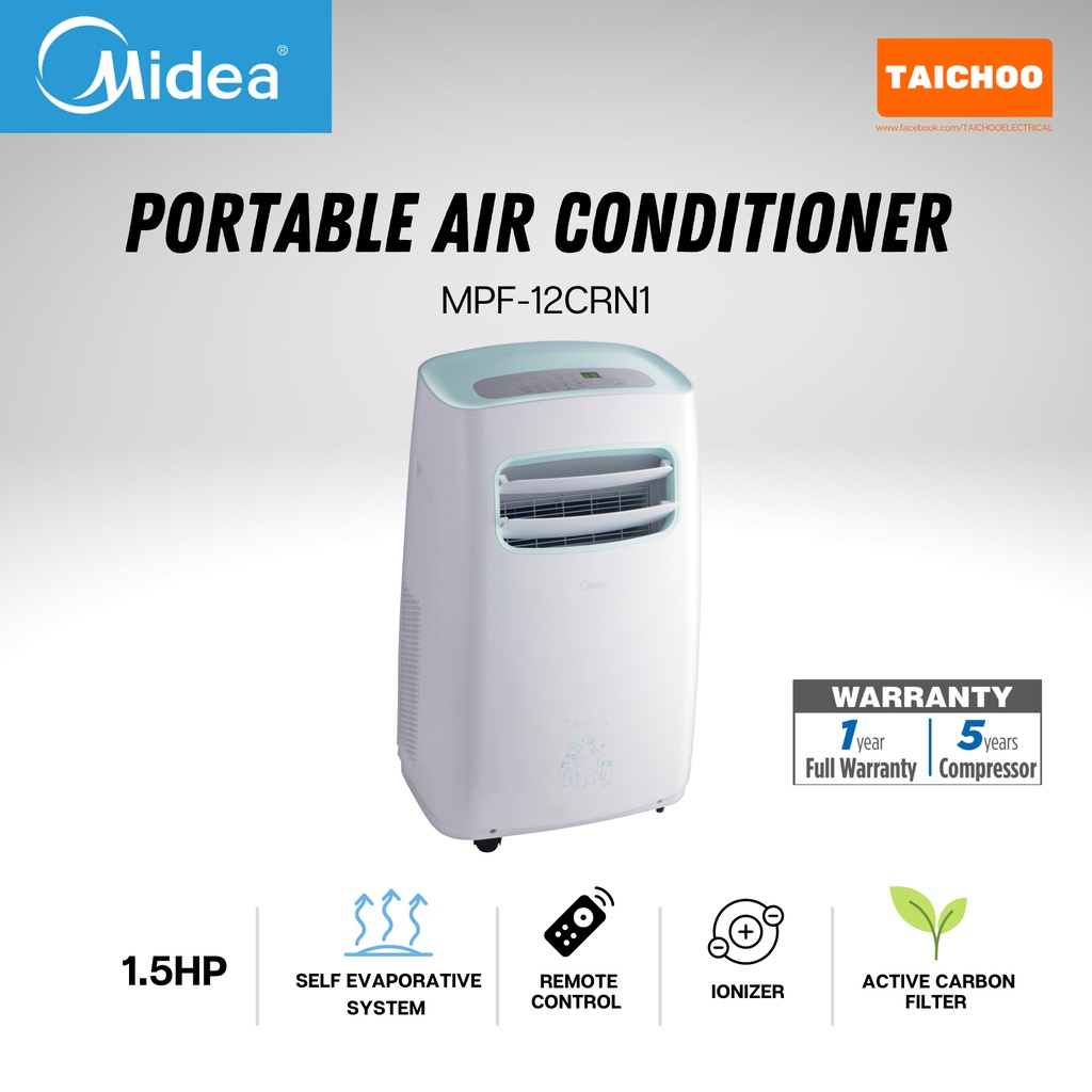 Midea Portable Air Conditioner 1.5HP / 12000BTU MPF-12CRN1 | Shopee ...
