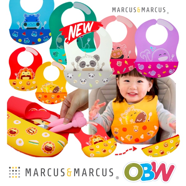 Marcus & Marcus Wide Coverage Silicone Baby Bib | 宝宝围兜 | Shopee Malaysia
