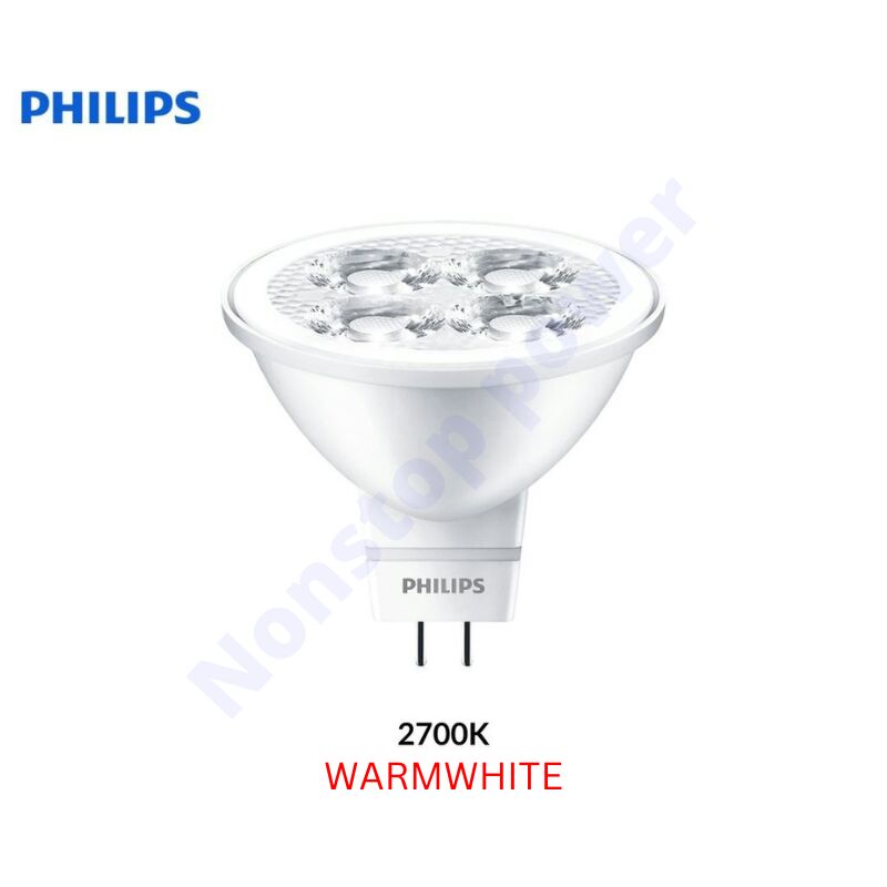 Philips Essential LED Spot MR16 5W 12V 24D Non Dimmable Bulb (6500k Cool Daylight 2700k Warm ...
