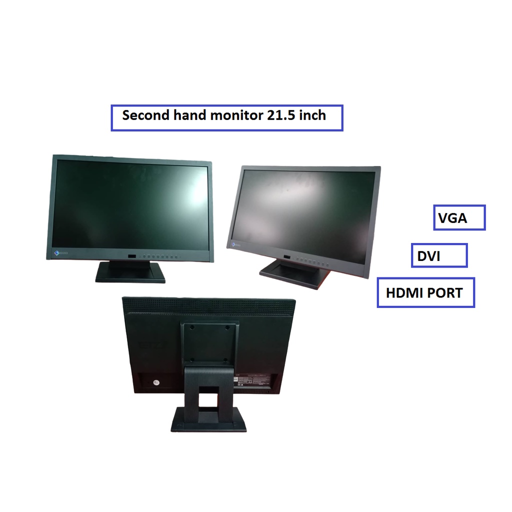 Second hand monitor 21.5 inch (vga, dvi and hdmi port) | Shopee Malaysia