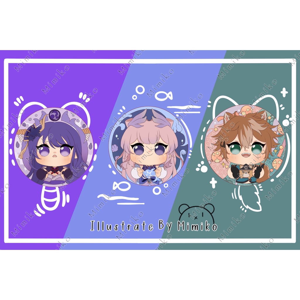 Genshin impact 58mm Button Badge Raiden Shogun/Baal Sangonomiya Kokomi ...