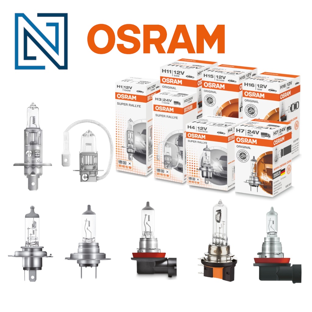 Original OSRAM Halogen Bulb H1 H3 H4 H7 H11 H15 H16 12V 24V Car Truck ...