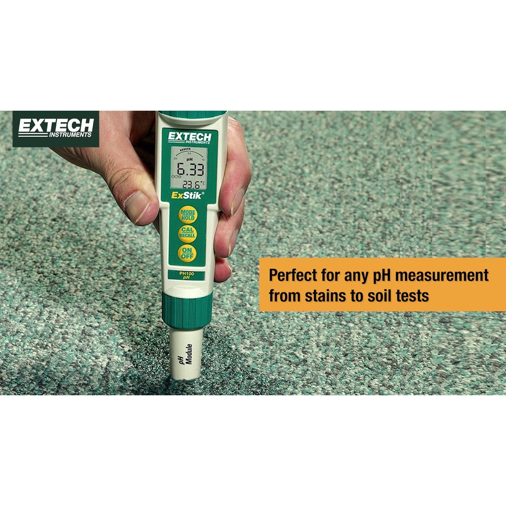 Extech Exstik PH100 Waterproof Data Storage pH Meter pH Tester Accurate ...