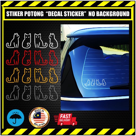 4 CUTE CAT STICKER. DECAL CAR STICKER. CAT STIKER. CAT LOGO. CUTE ...