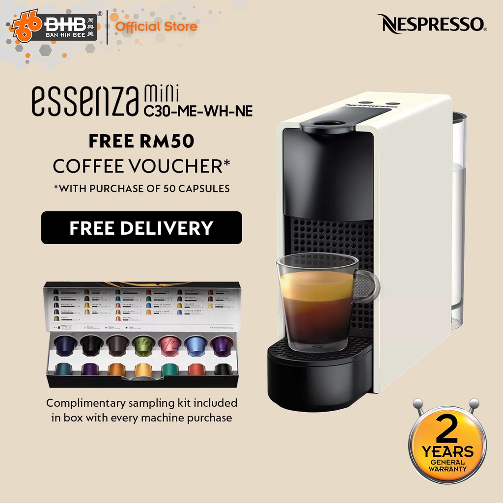 [FREE CAPSULE RACK] Nespresso C30-ME-WH-NE Essenza Mini Fully Automatic ...