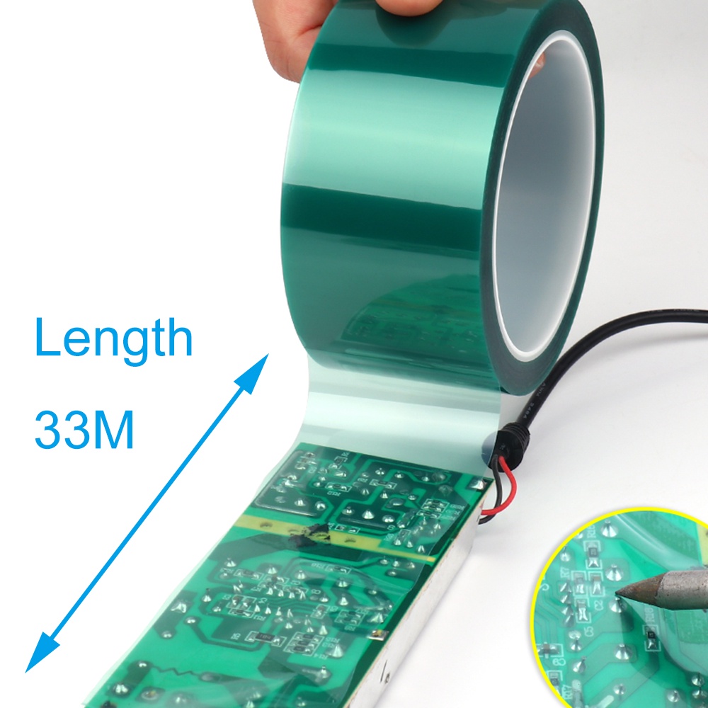 33Meter/Roll Green PET Film Tape High Temperature Adhesive Tape Heat ...