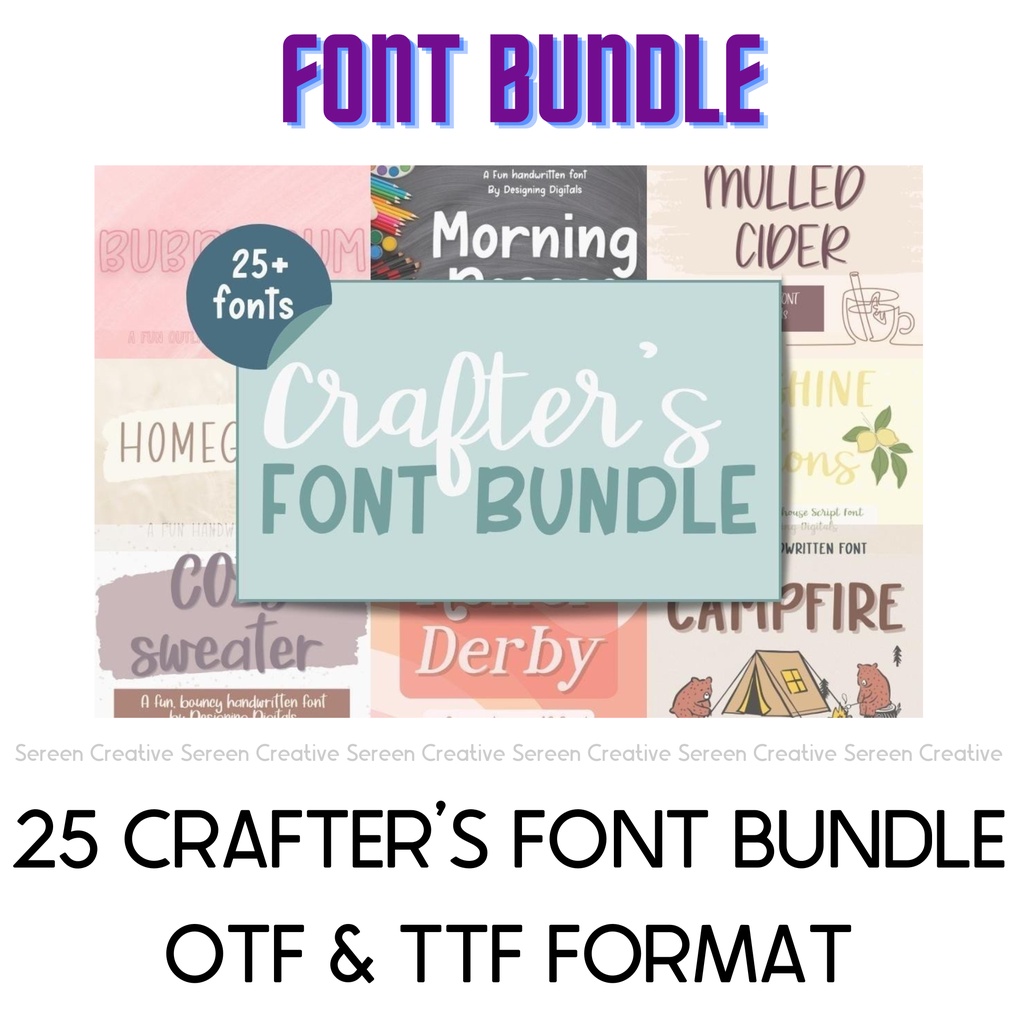 MF01 Crafter's Font Bundle (OTF and TTF) For Ipad, Procreate, Windows ...