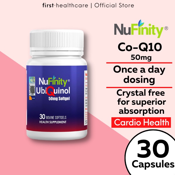 [READY STOCK!] Nufinity Ubiquinol CoQ10 50mg Uquinol Softgel Capsules ...
