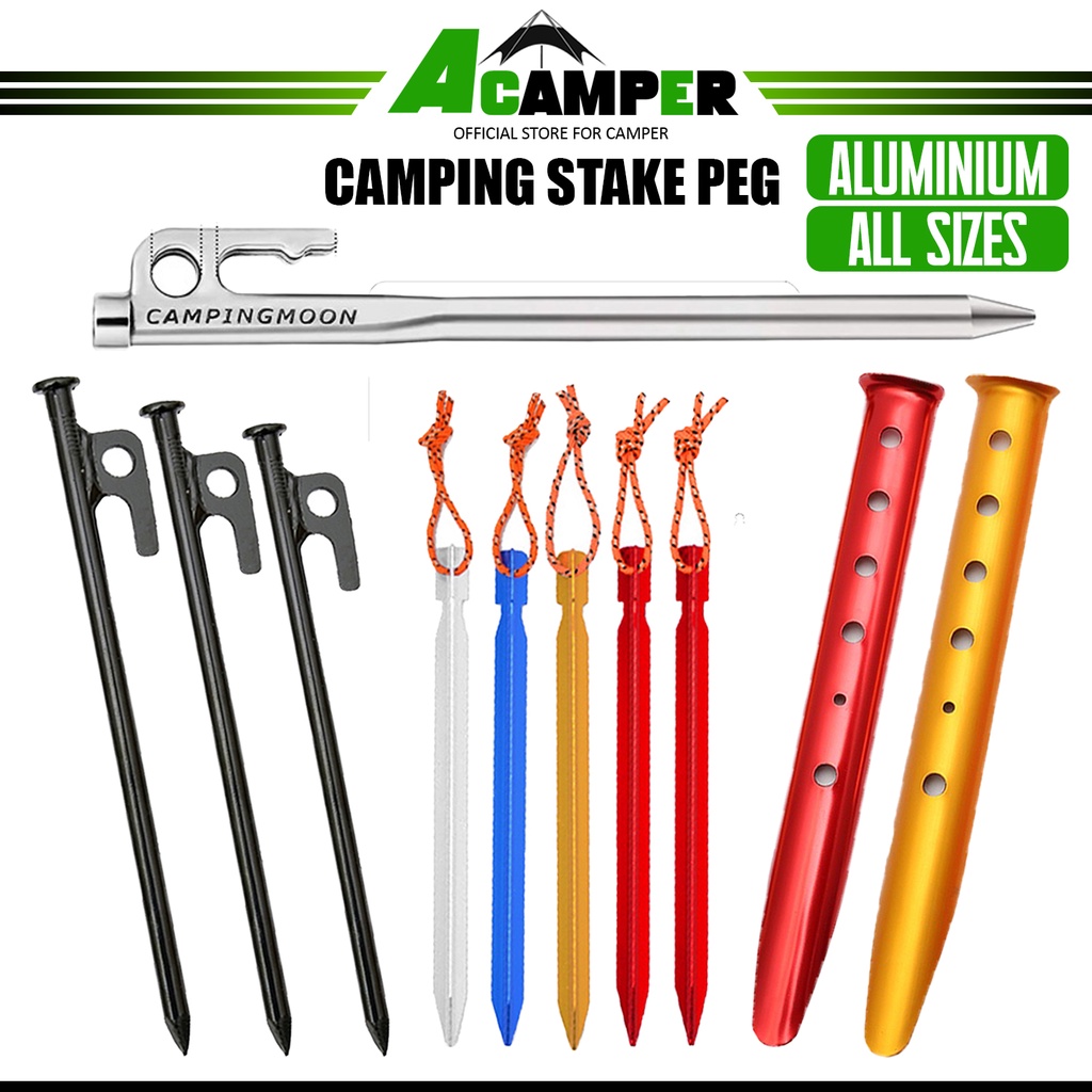 Campingmoon Aluminium Alloy Tent Peg Nail Pancang Khemah Camping Peg ...
