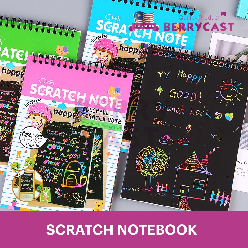 Rainbow Scratch Art Note Book Drawing Magic Painting Kid Creativity DIY ...