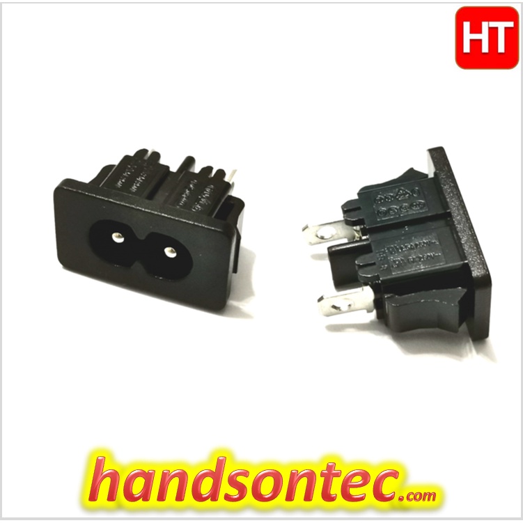 [2-pcs] IEC320 2-Pin Power Socket Snap-In Panel Mount~2pcs/pack ...