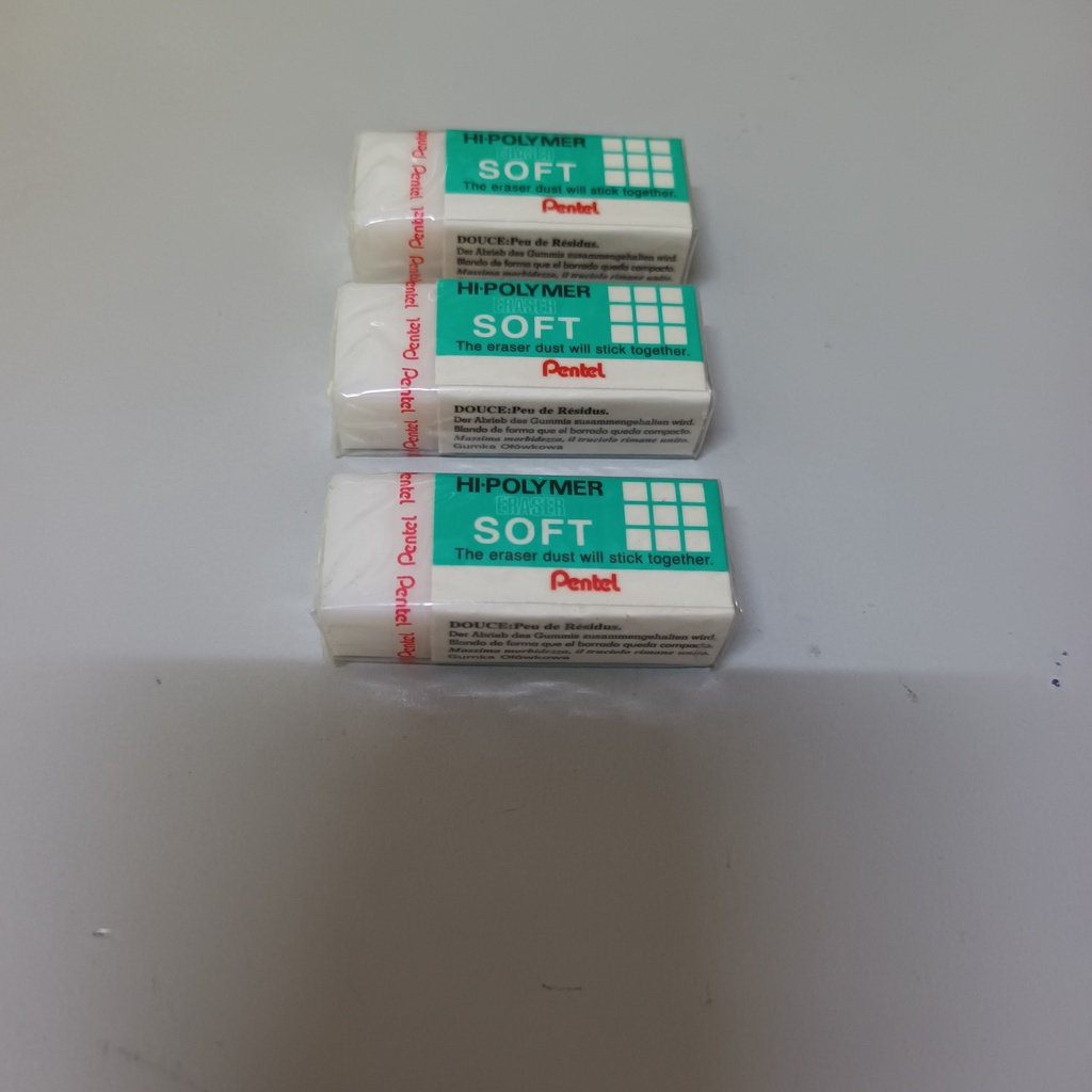 Pentel HI-POLYMER Soft Eraser / Pemadam ( 3pcs ) ZES-05 | Shopee Malaysia