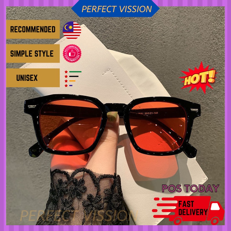 (Ready Stock)Korean Trendy Sunglasses Colorful UV400 Square Frame Men ...