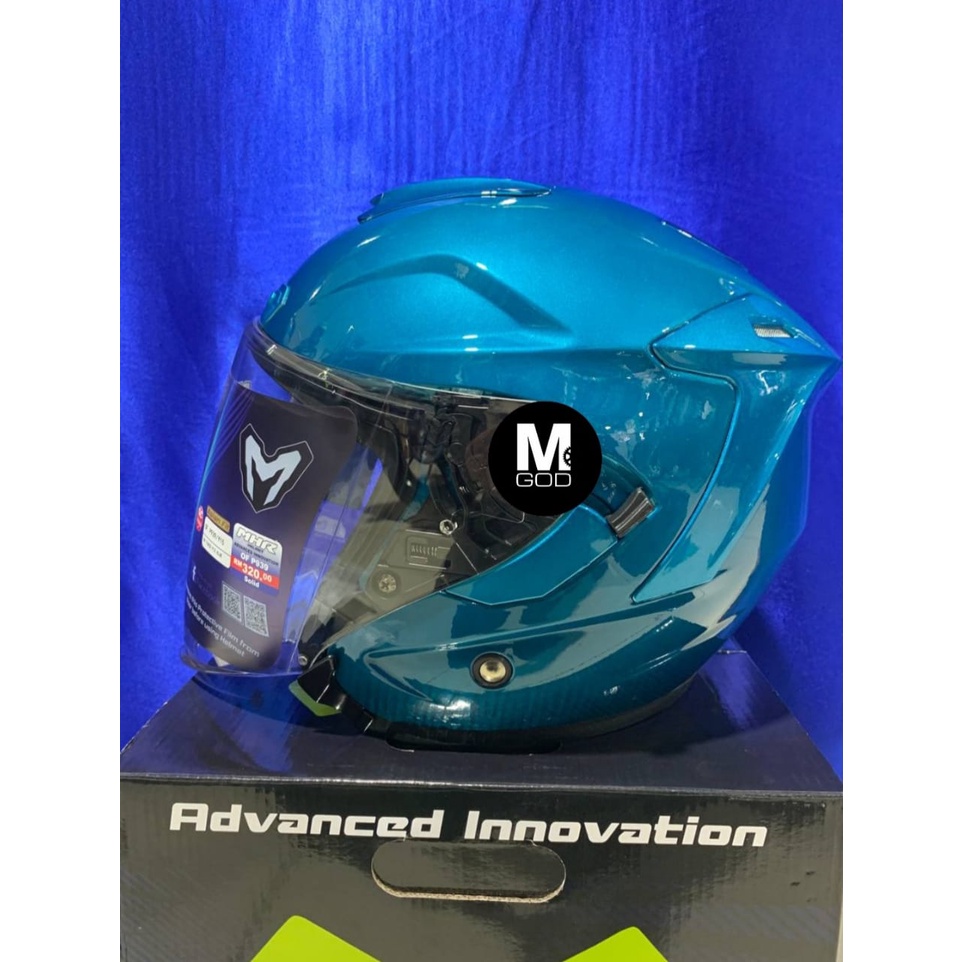 MHR HELMET SOLID PLAIN P939 OPEN FACE DOUBLE VISOR MOTORCYCLE HELMET ...