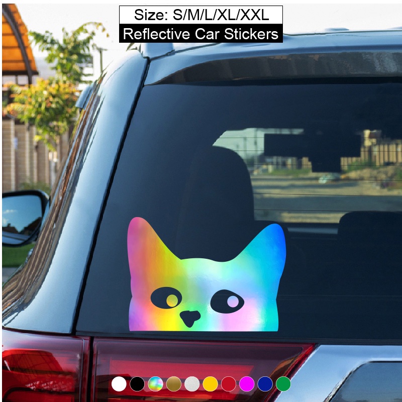 Curious Cat Universal Auto Stickers Cartoon Animal Cat Self-adhesive ...