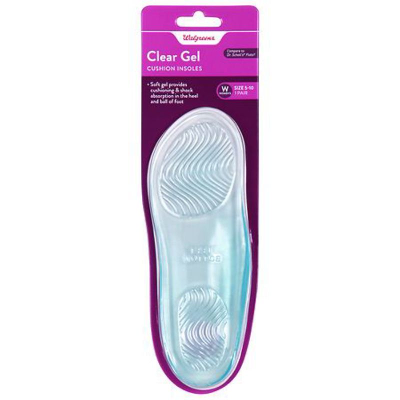 Walgreens Clear Gel Cushion Insoles for Women's 5 - 10 ( 1 pair ...