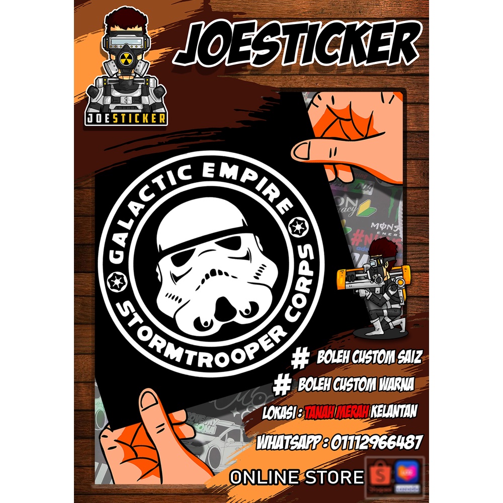 STICKER STORMTROOPER ( STAR WARS ) PELBAGAI SAIZ DAN WARNA | Shopee ...