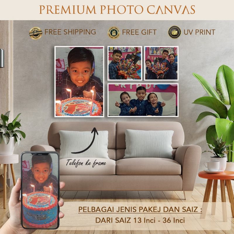 PHOTO CANVAS PRINTING / SIAP SEKALI FRAME KAYU PINE - MURAH & MUDAH ...