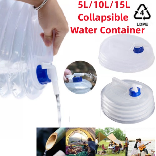 Outdoor Collapsible Water Container Foldable Water Storage Bottle ...