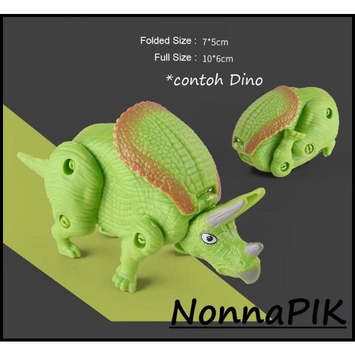 Dino Transform Egg Folding Dinosaur Toy (1 Box Contains 5) | Shopee ...