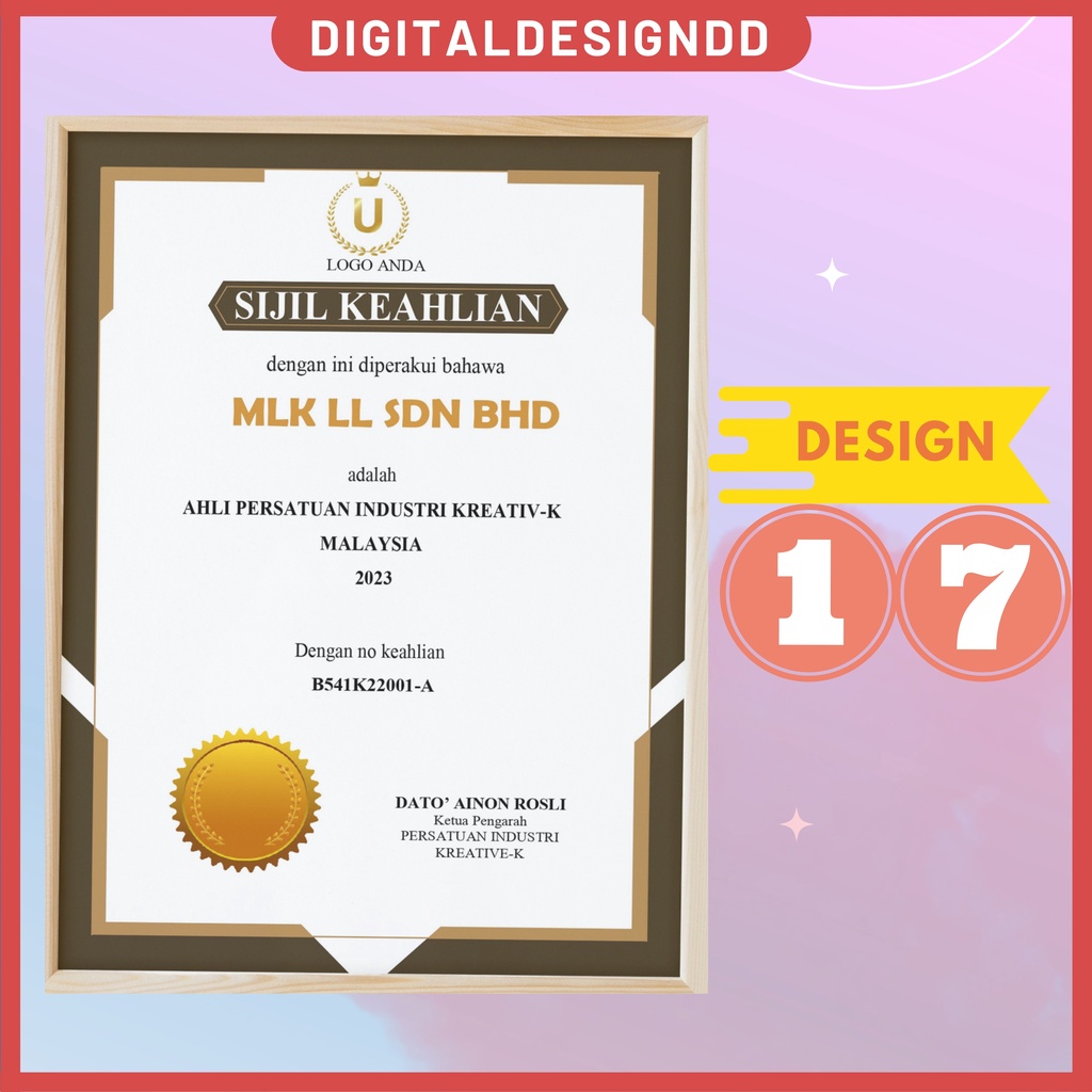 Sijil digital 48 template digital certificate pelbagai pilihan edit ...