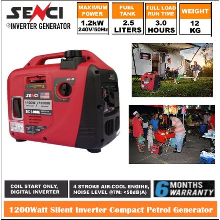 SENCI SC1400i HISAKI LVP1500 INVERTER SILENT GENERATOR PORTABLE ...