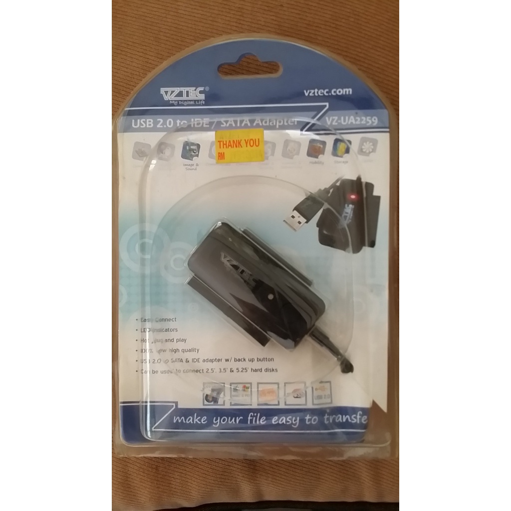 VZTEC USB To IDE/ SATA Adapter (VZ-UA2259) With Power Supply | Shopee Malaysia